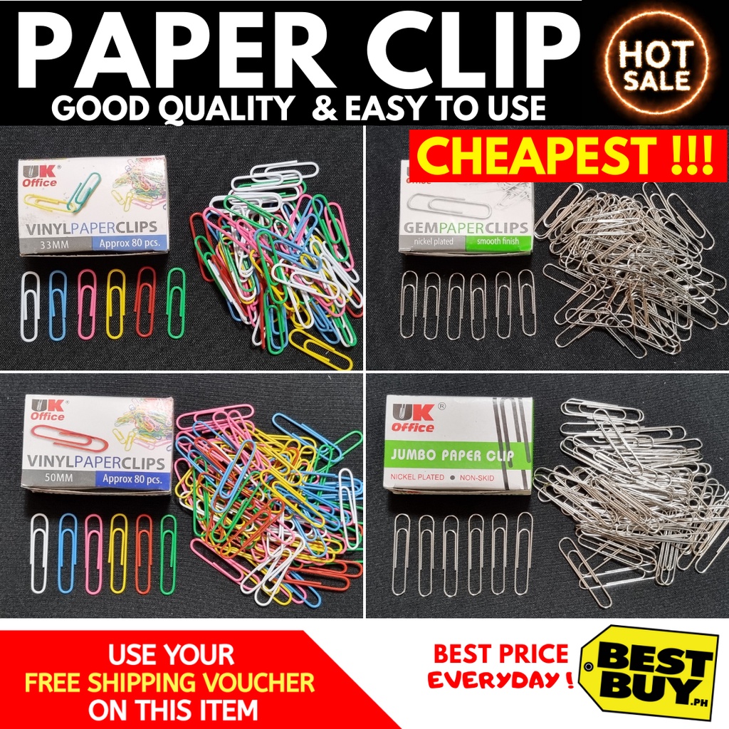 Paper Clip (Vinyl & Nickel Coated) - CHEAPEST | Shopee Philippines