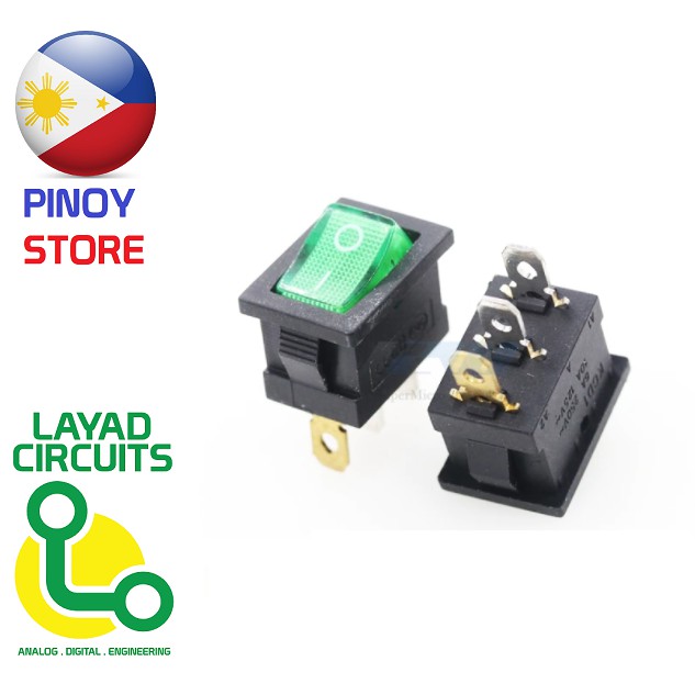 Rectangle Power Switch SPST 6A with pilot lamp KCD1 AC 250V ok for ...