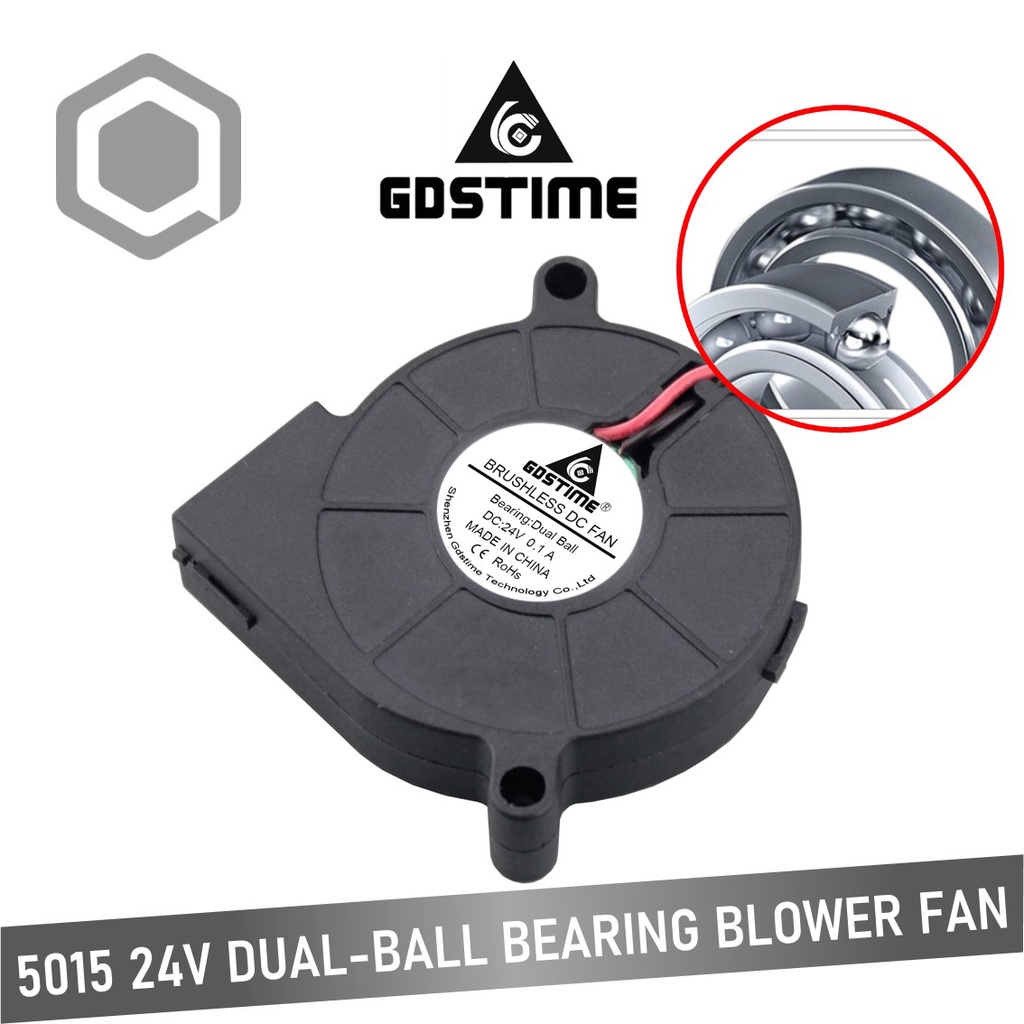 GDSTIME 5015 24V Dual Ball Bearing Blower Fan - 6,000/8,000RPM 44.2dBa ...