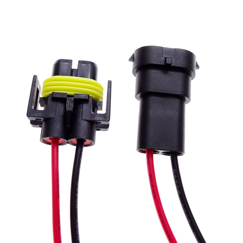 1 Pair H8 H9 H11 Male To Female Socket Plug Adapter Connector Cable ...