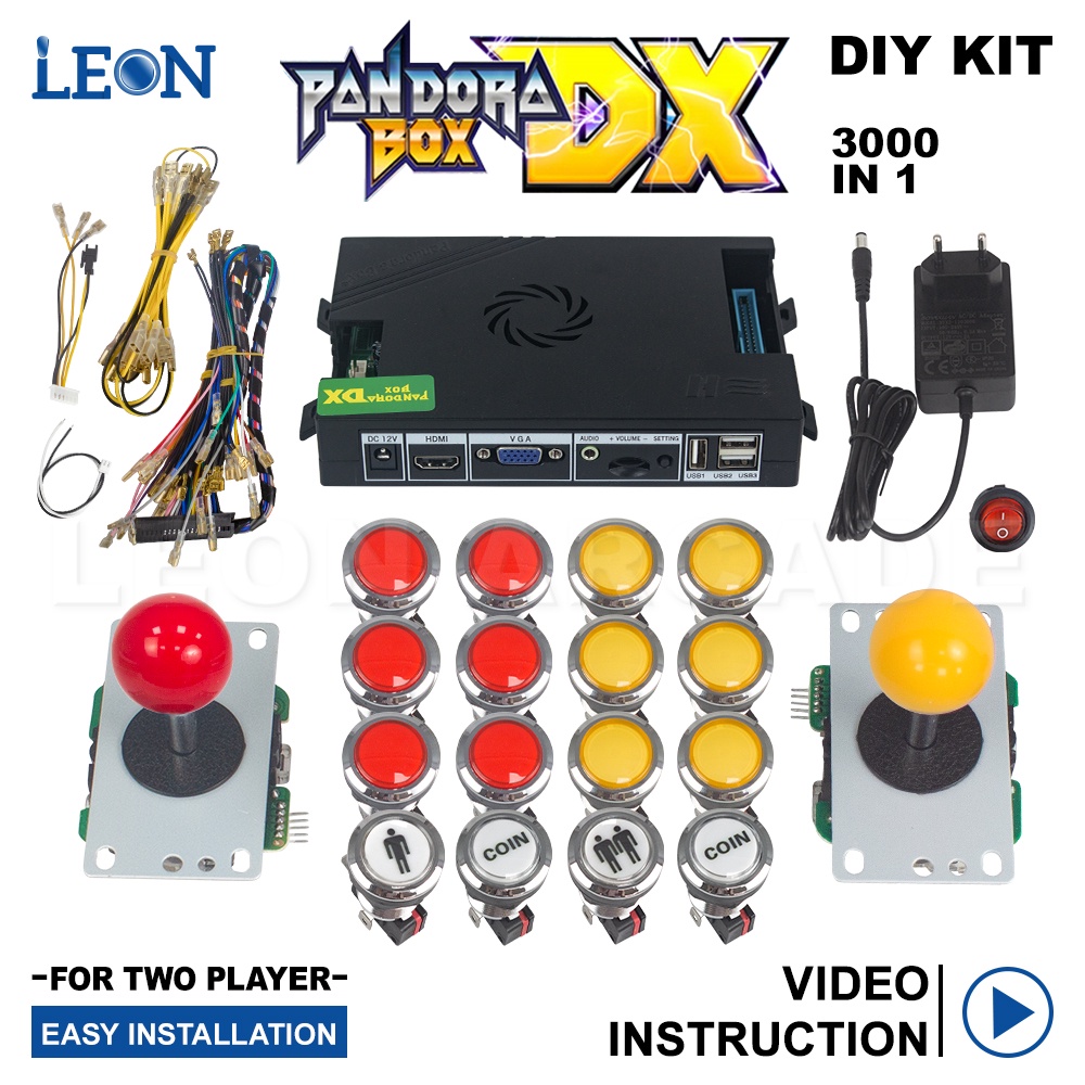 3000 In 1 Pandora Box Dx Kit 2 Player Arcade Machine Diy Kit Arcade ...