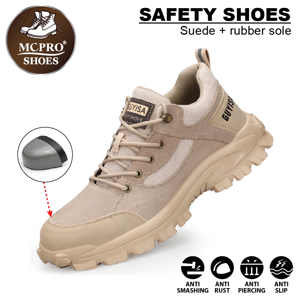 MCPRO Safety Shoes Low Cut Anti-Smashing Anti-Piercing Anti-scald suede ...