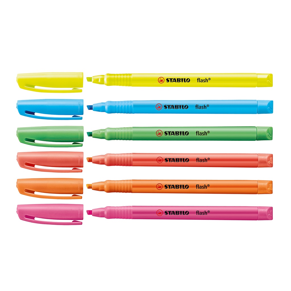 STABILO Flash Highlighter Pen Pocket Slim Marker Set School Office ...