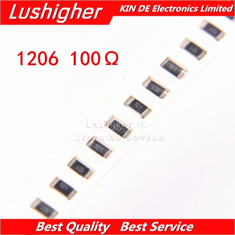 100PCS 1206 SMD Resistor 1% 100 ohm 101 100ohm 100R | Shopee Philippines