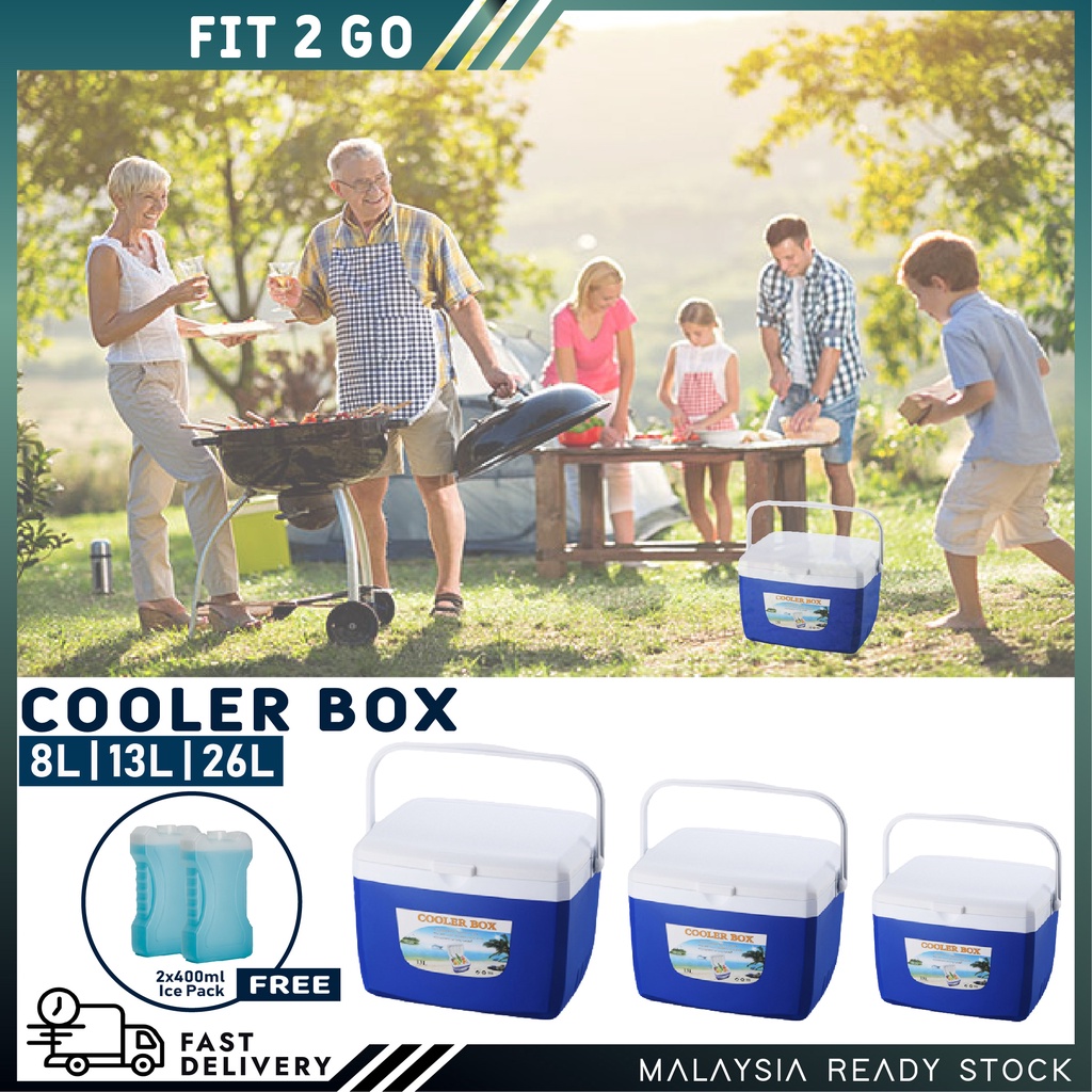 8L/13L/26L Cooler Box Kotak Penyejuk FREE 2 Ice Crystal Box Food ...