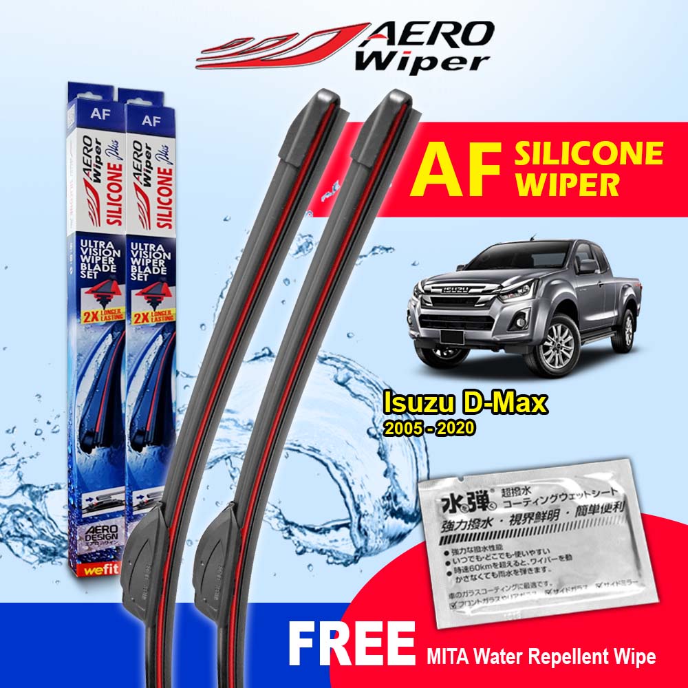 Isuzu Dmax D-Max 2005 - 2020 Aero Wiper (AF) 19'' & 22'' Pair Red Line ...