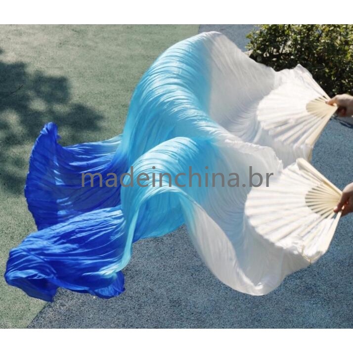 1pair Left + Right Belly Dancing Long Fans Veils Dance Fan 1.8M ...