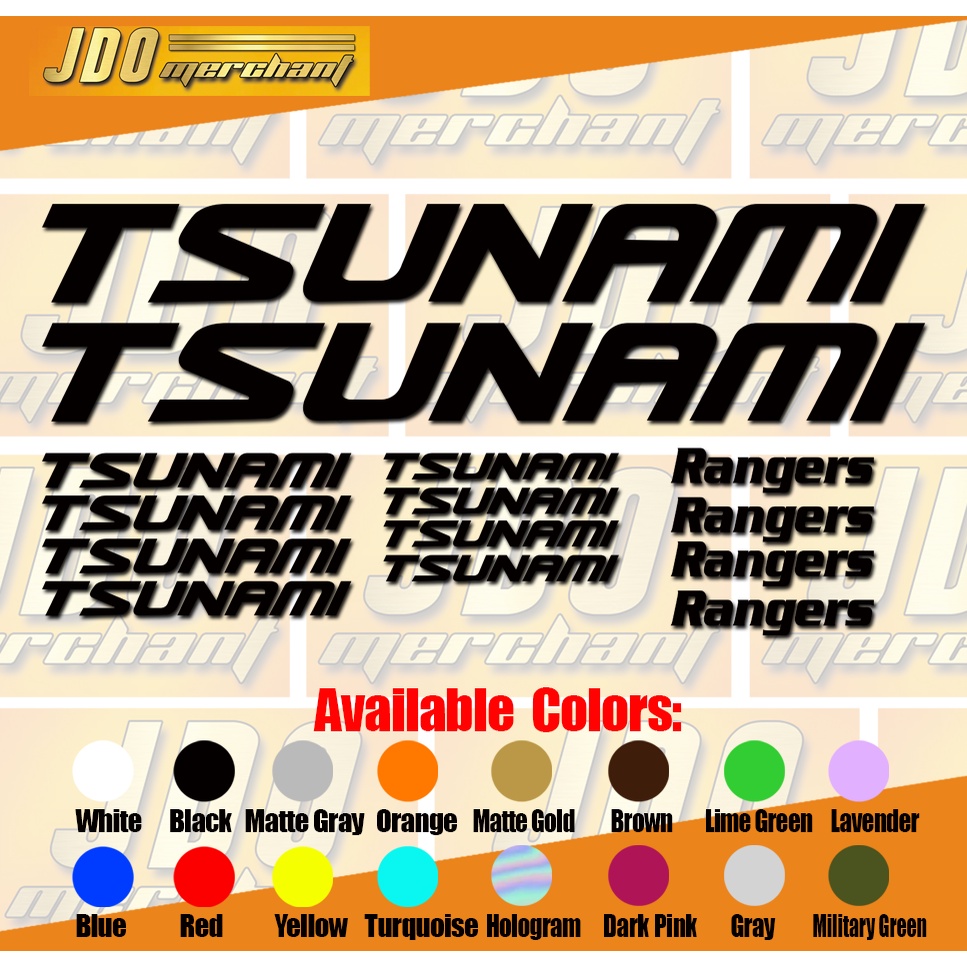 Tsunami Rangers Bike Pack Vinyl Stickers Decals | Shopee Philippines