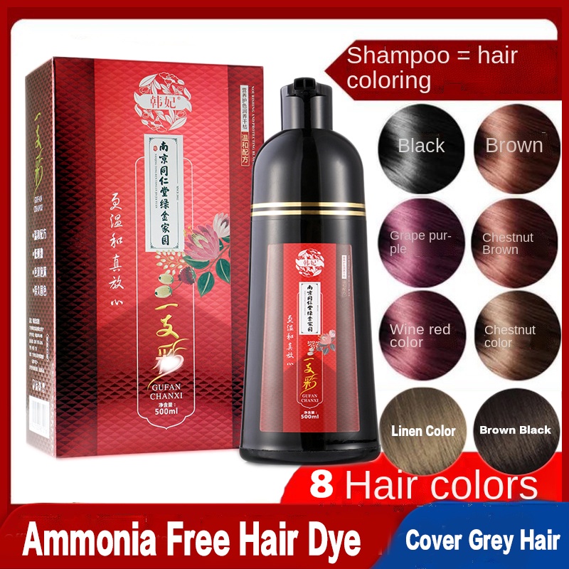Natural Organic Botanical Bubble Hair Dye Shampoo Permanent Hair Coloring Shampoo Long Lasting ...