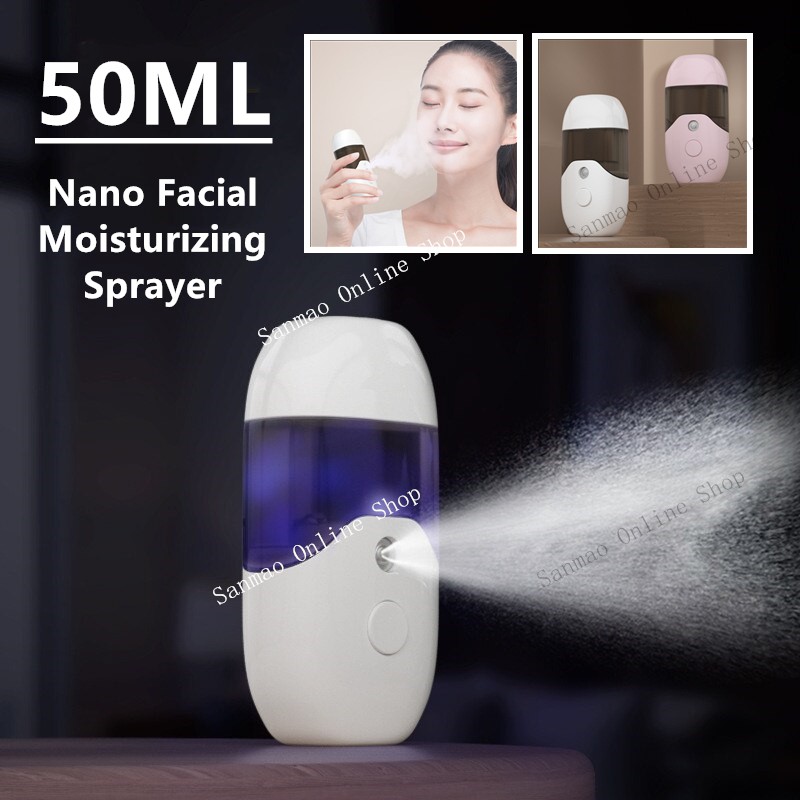 50ML Mini Nano Water Mist Spray Humidifier Portable Nano Hydrator Face ...