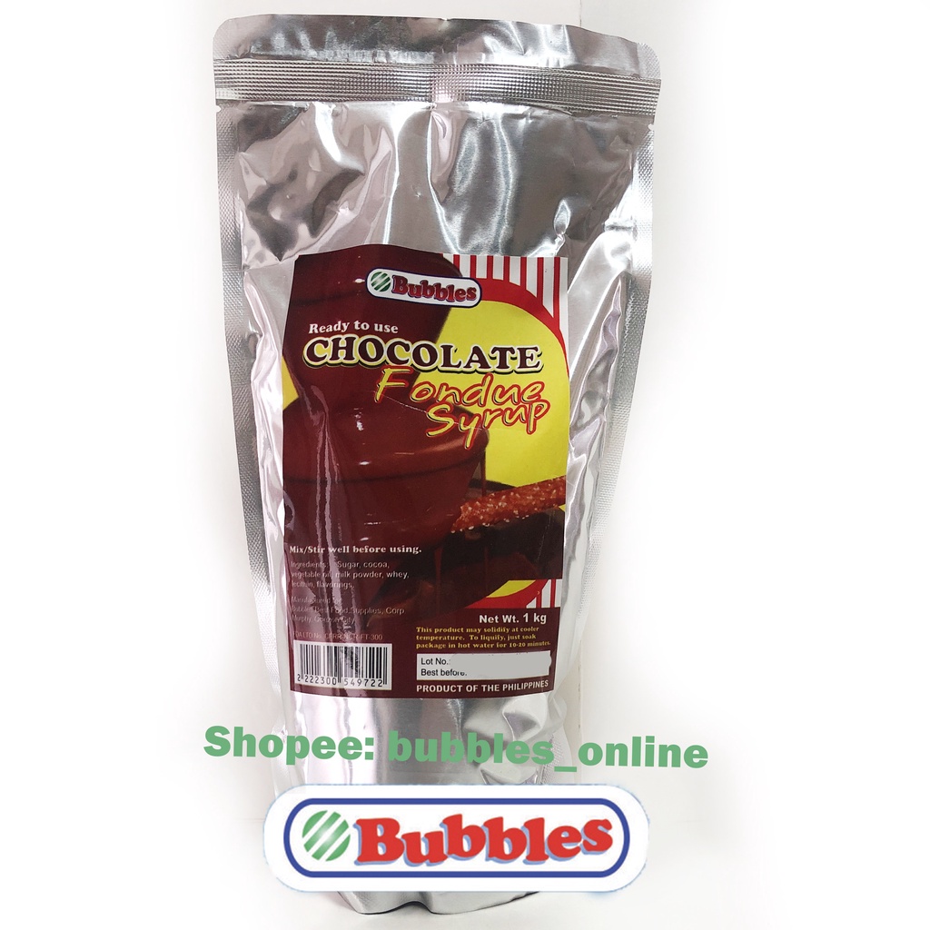 (BUBBLES BEST FOOD) Original Chocolate/Ube Fondue Syrup 1 kg | Shopee ...