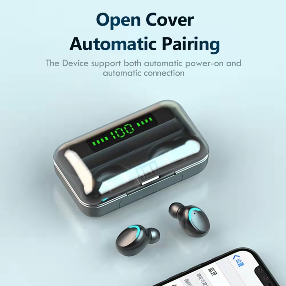 F9 9D Sound TWS 5.0 Bluetooth Earphones Wireless Earbuds LED Display ...
