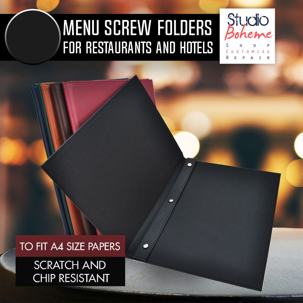 Screw lock food and drinks menu folder for hotels and restaurants ...