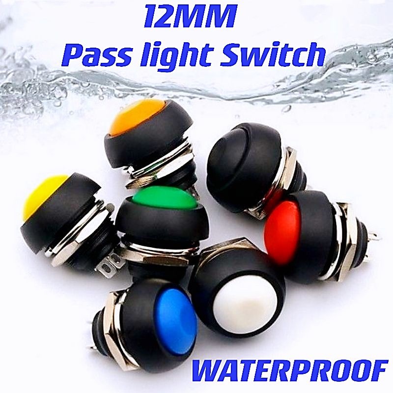 12mm Waterproof Momentary Push Button Switch Mini Driving Passing Light ...