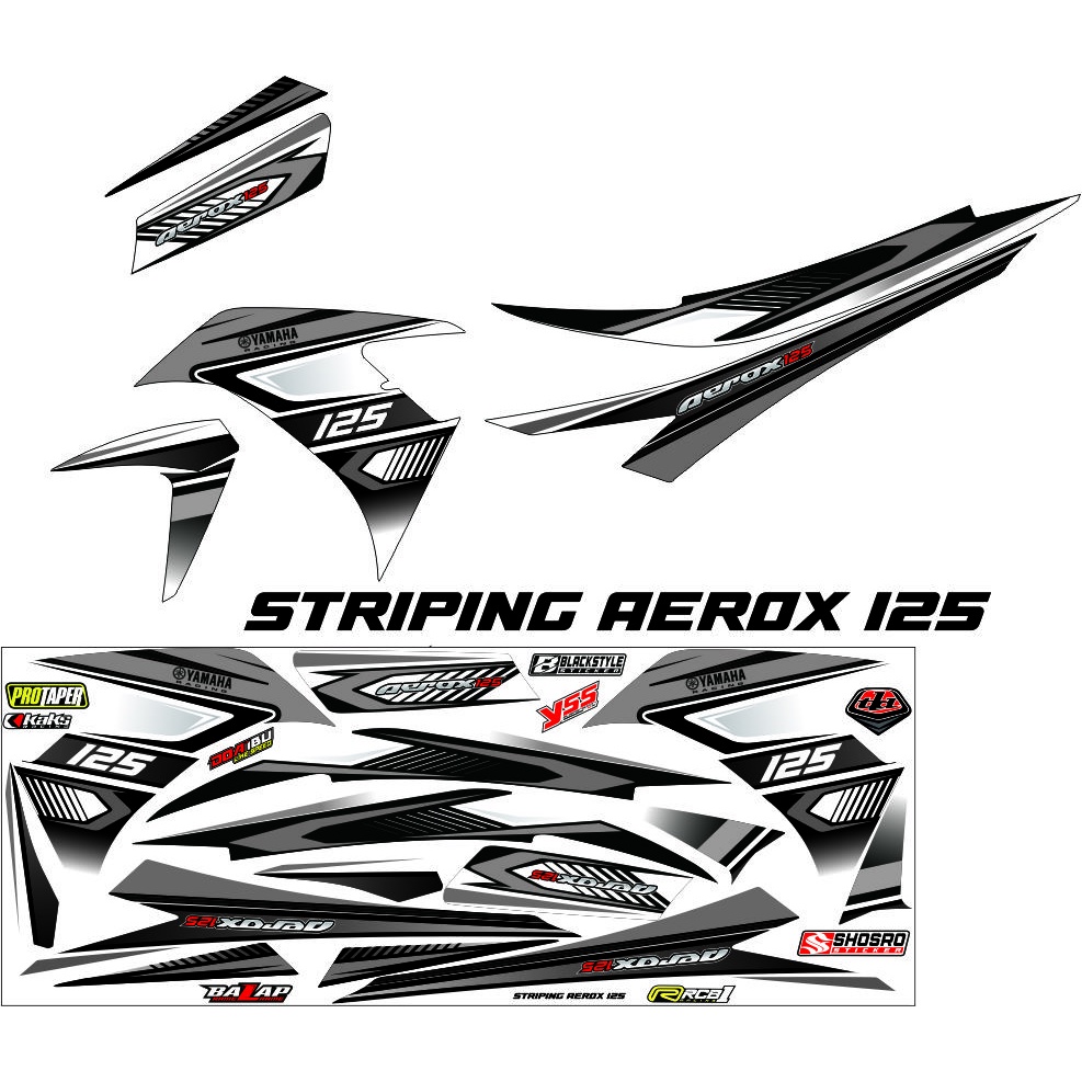 Sticker LIST VARIATIONS OF SIMPLE STRIPING BODY MOTORCYCLE AEROX 125 ...