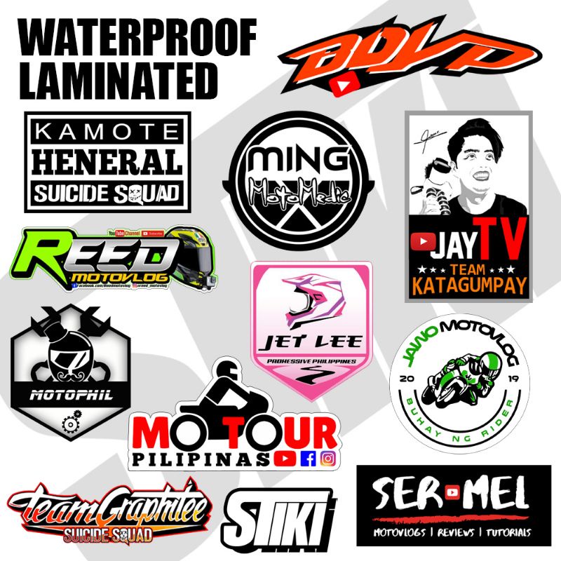 Motovlog Set 2 Sticker WATERPROOF | Shopee Philippines