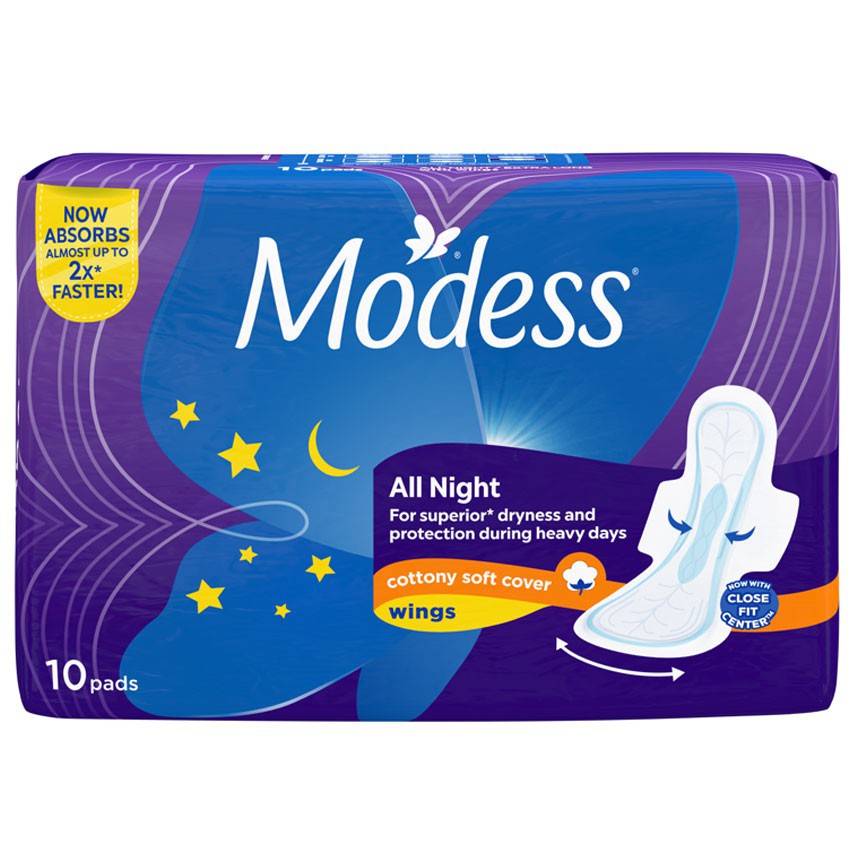 Modess All Night Sanitary Napkins 10s | Shopee Philippines