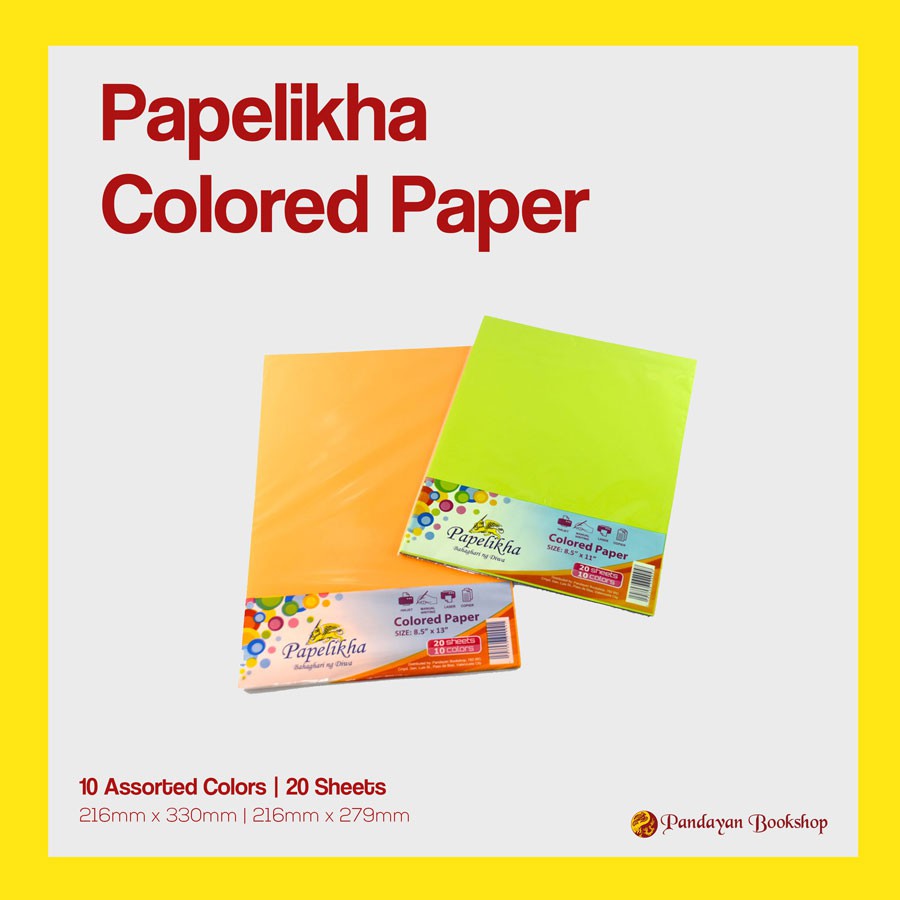 Papelikha Assorted Colored Paper (20 Sheets, 10 Colors) | Shopee ...