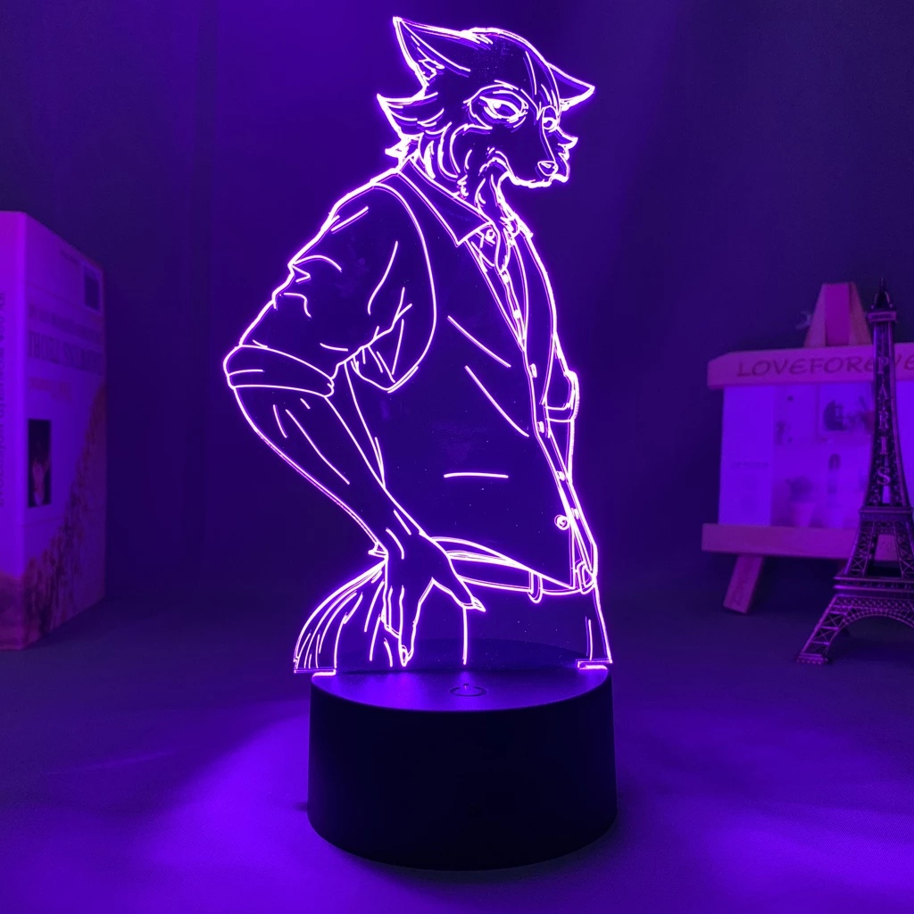 BEASTARS Anime Kids Night Light Animal Table Lamp, 16 Colors Remote ...