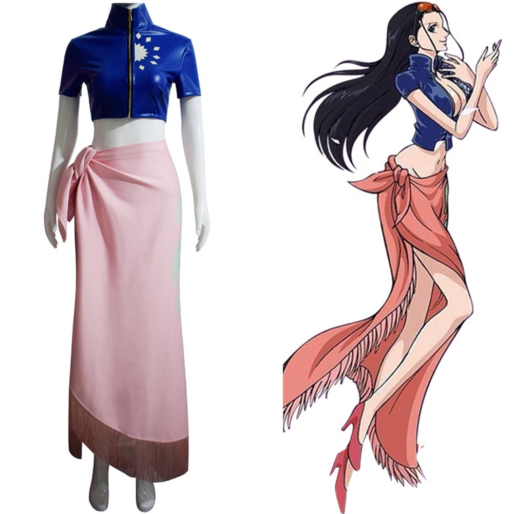 One Piece Nico Robin Cosplay Costume Kimono Dress Outfits Halloween