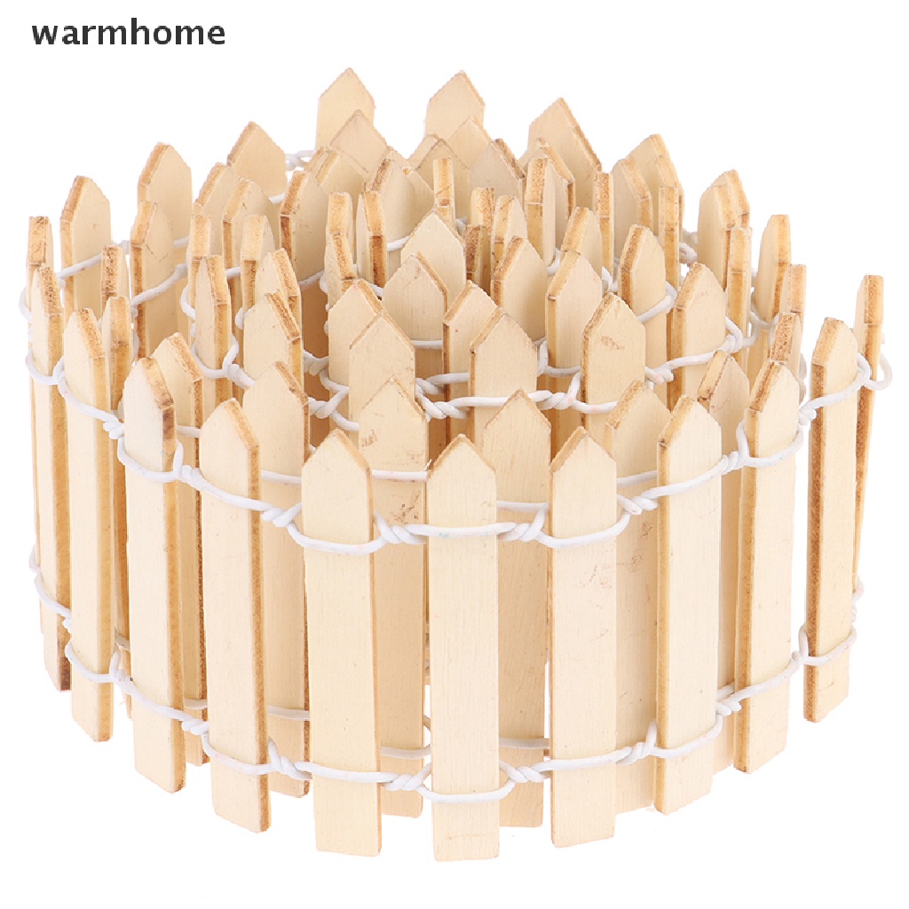 WHPH 100*5cm Miniature Small Wood Fence DIY Fairy Garden Micro ...