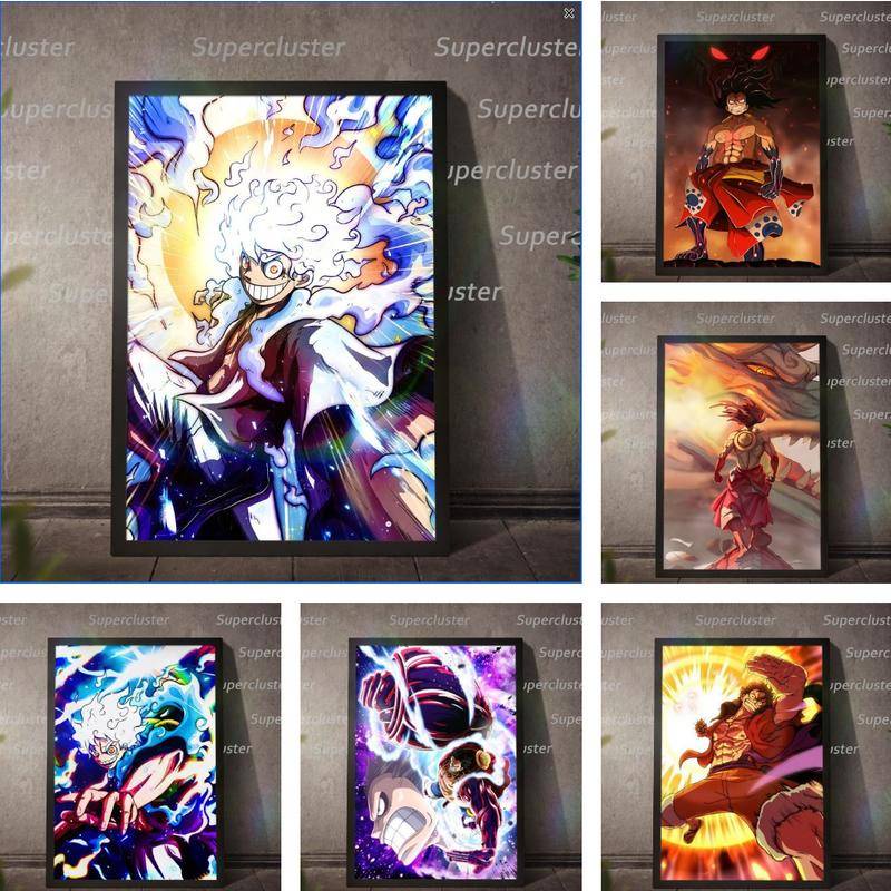 One Piece Canvas Painting Legend Luffy aesthetic Poster Wall Print ...