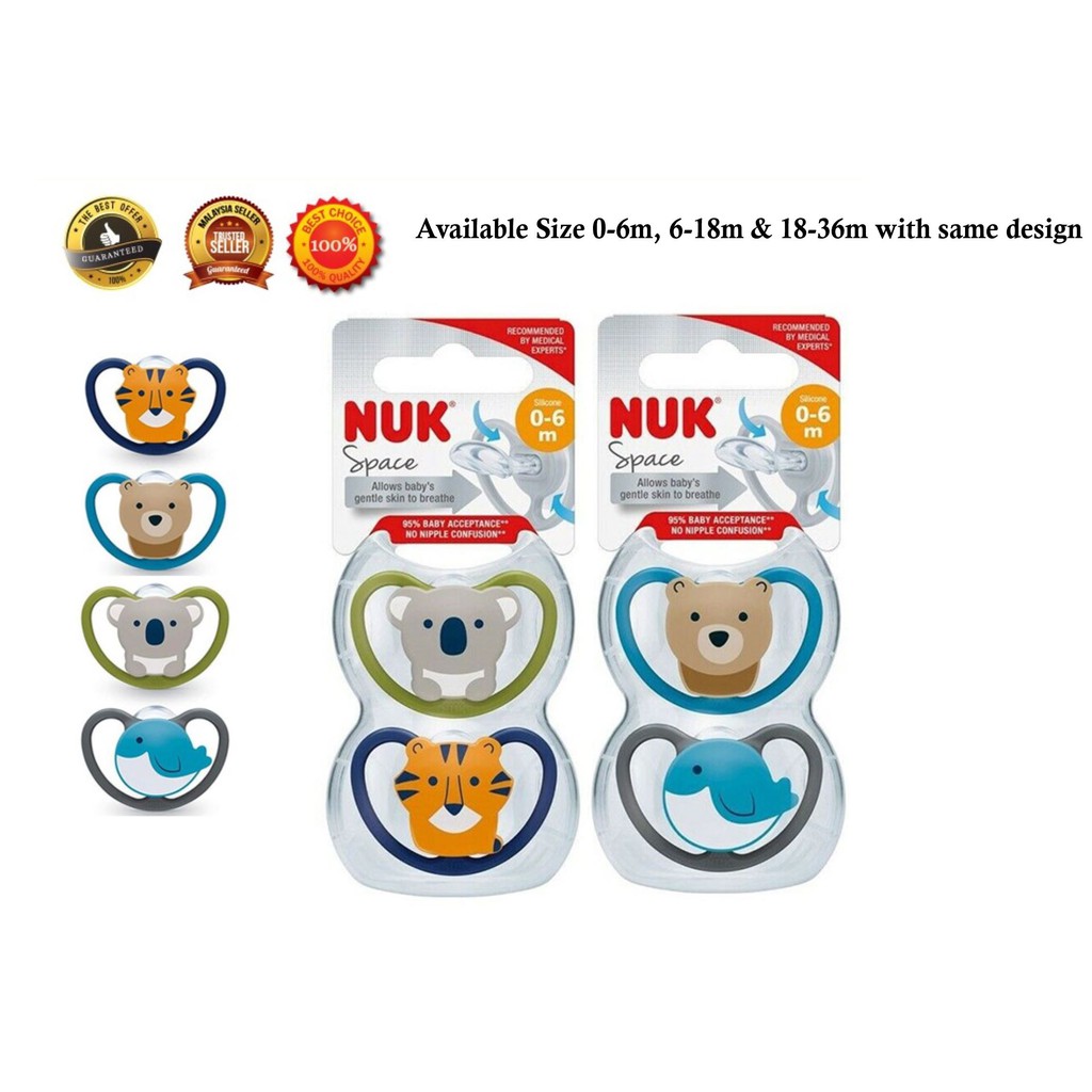 NUK Space Silicone Orthodontic Soother (Single/Twin Pack) | Shopee ...