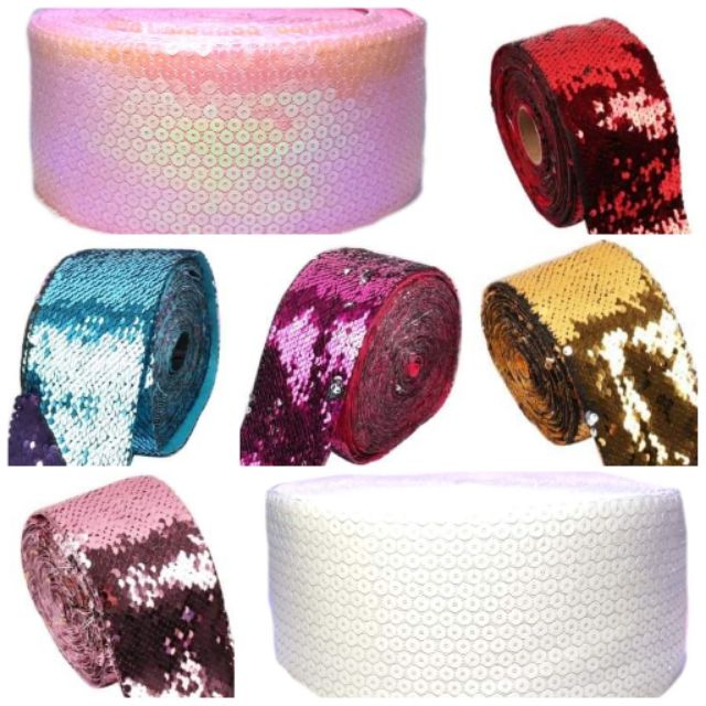 3" (75mm) Sequins Ribbon per yard (36 inches) | Shopee Philippines