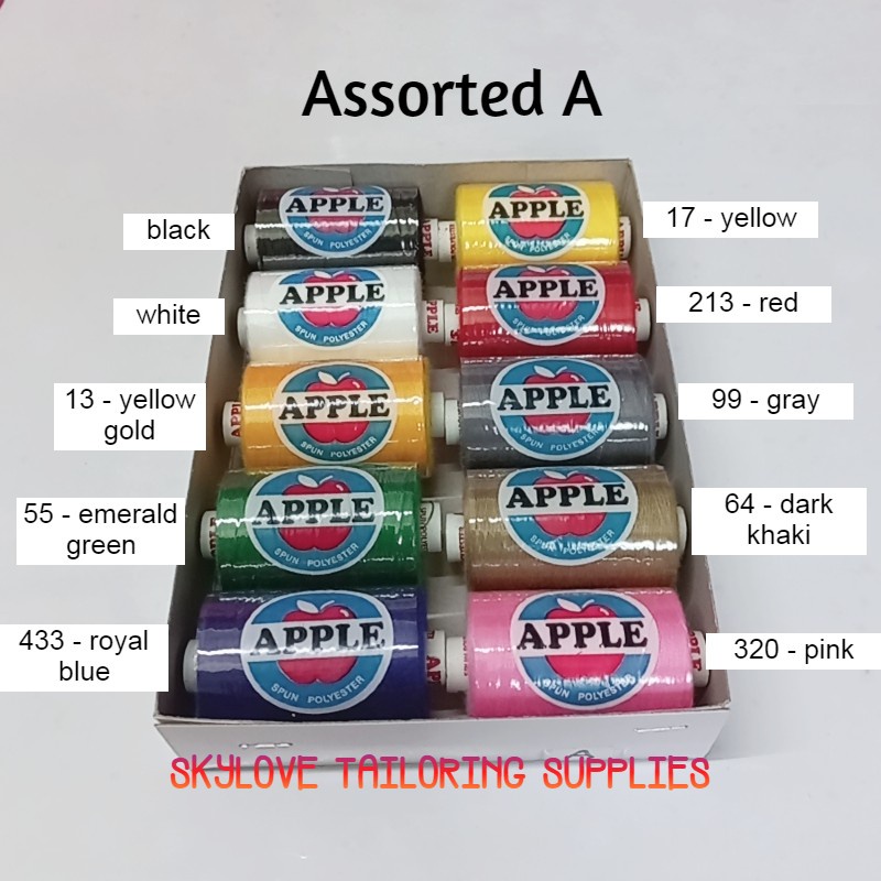 Apple Sewing Thread 1000 METERS Sold per Box (10 pieces) | Sinulid ...