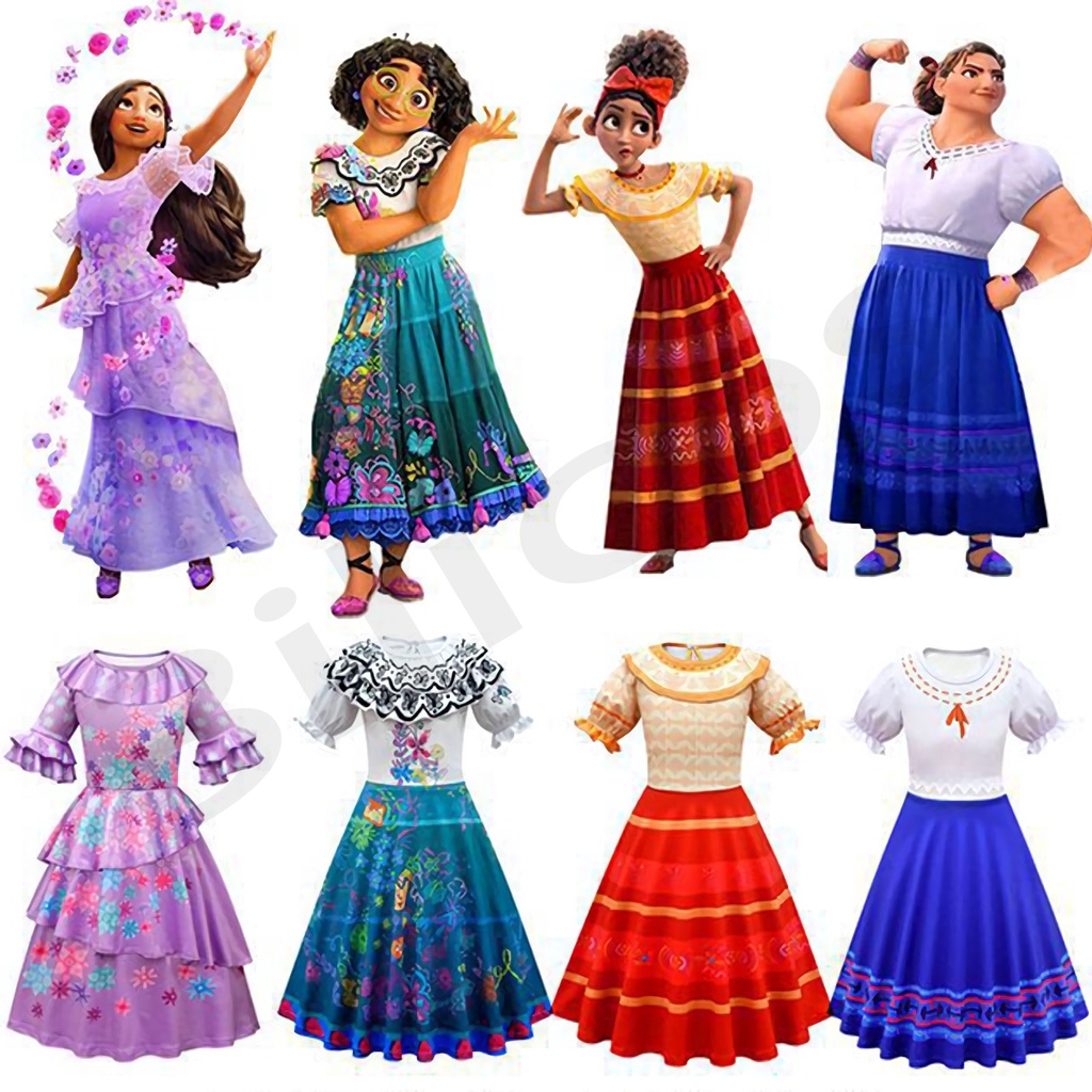 Encanto Disney Costume Cosplay Princess Dress Kids Clothes Mirabel ...
