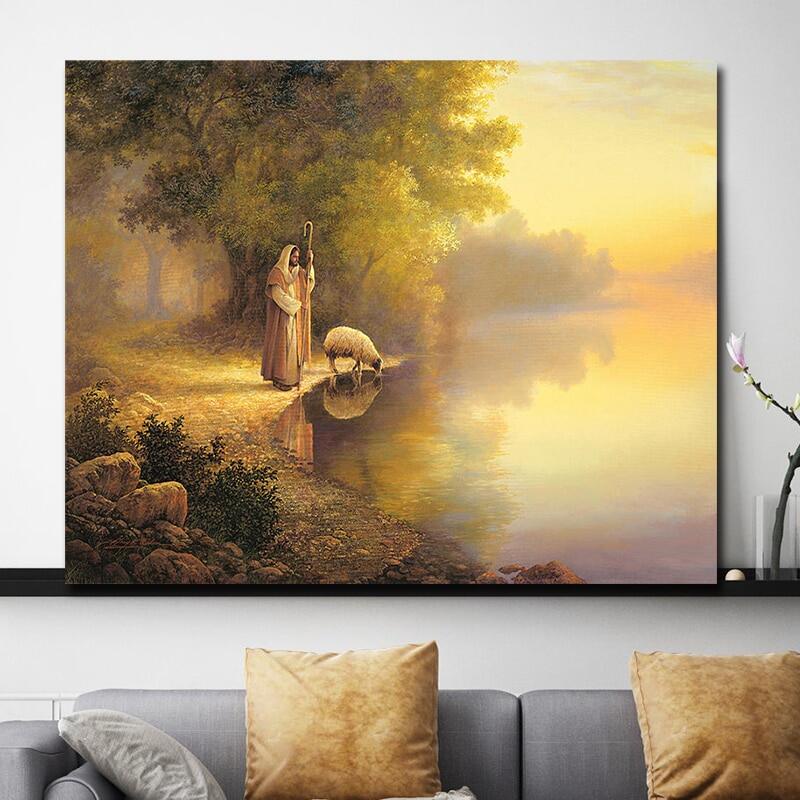 The Good Shepherd Bible Poster Religious Jesus Catholic Art Canvas ...