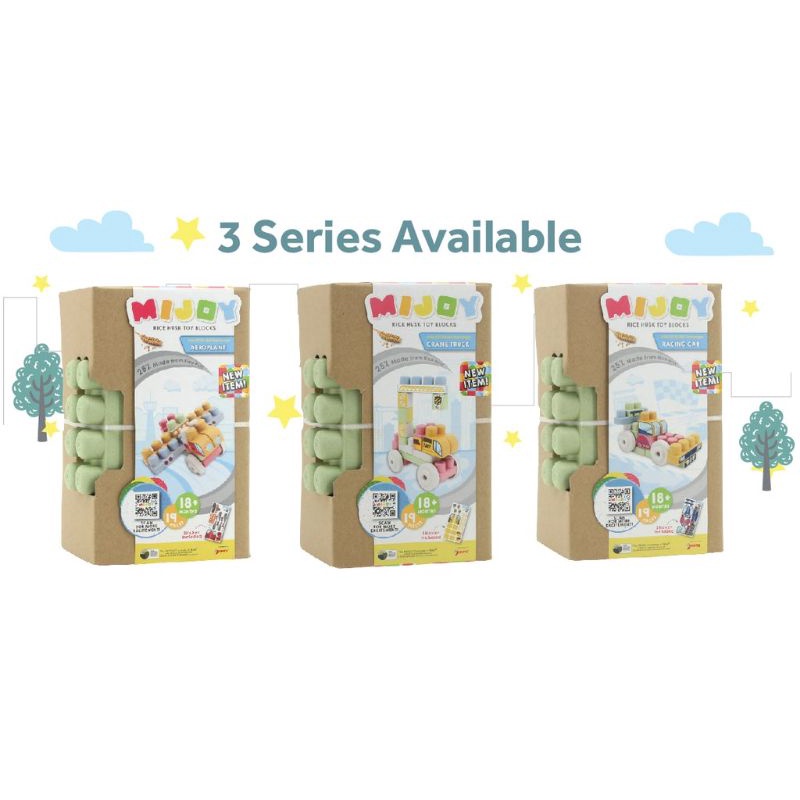 MIJOY Rice Husk Toy Blocks (Aeroplane/Racing Car/Crane Truck) | Shopee ...