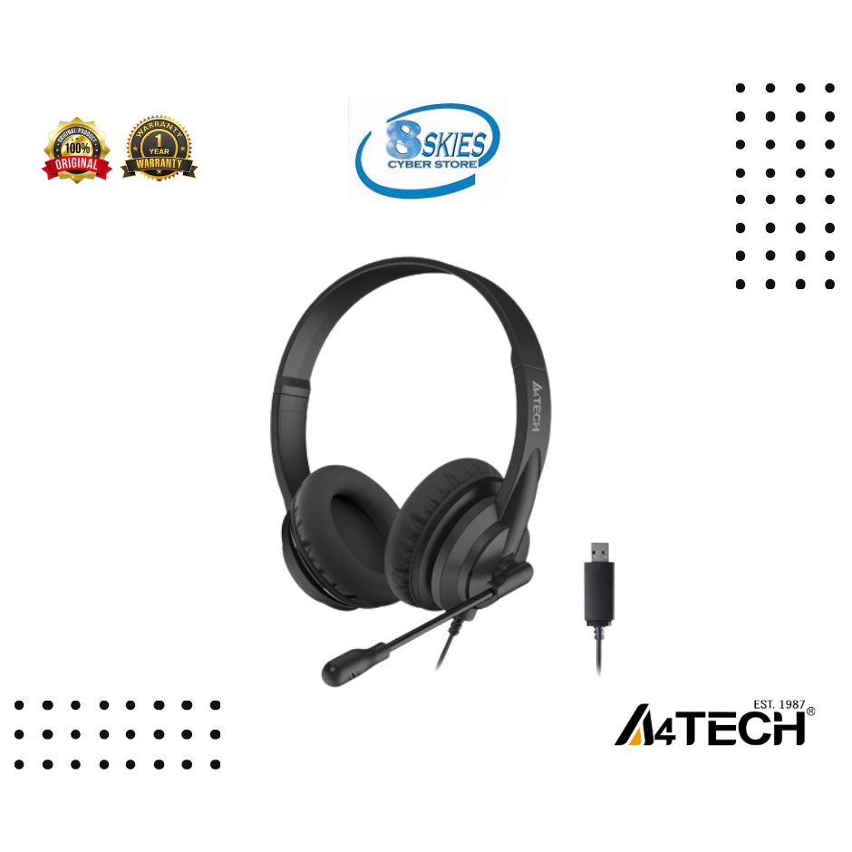 A4Tech HU-10 High Performance USB Headset Black | Shopee Philippines
