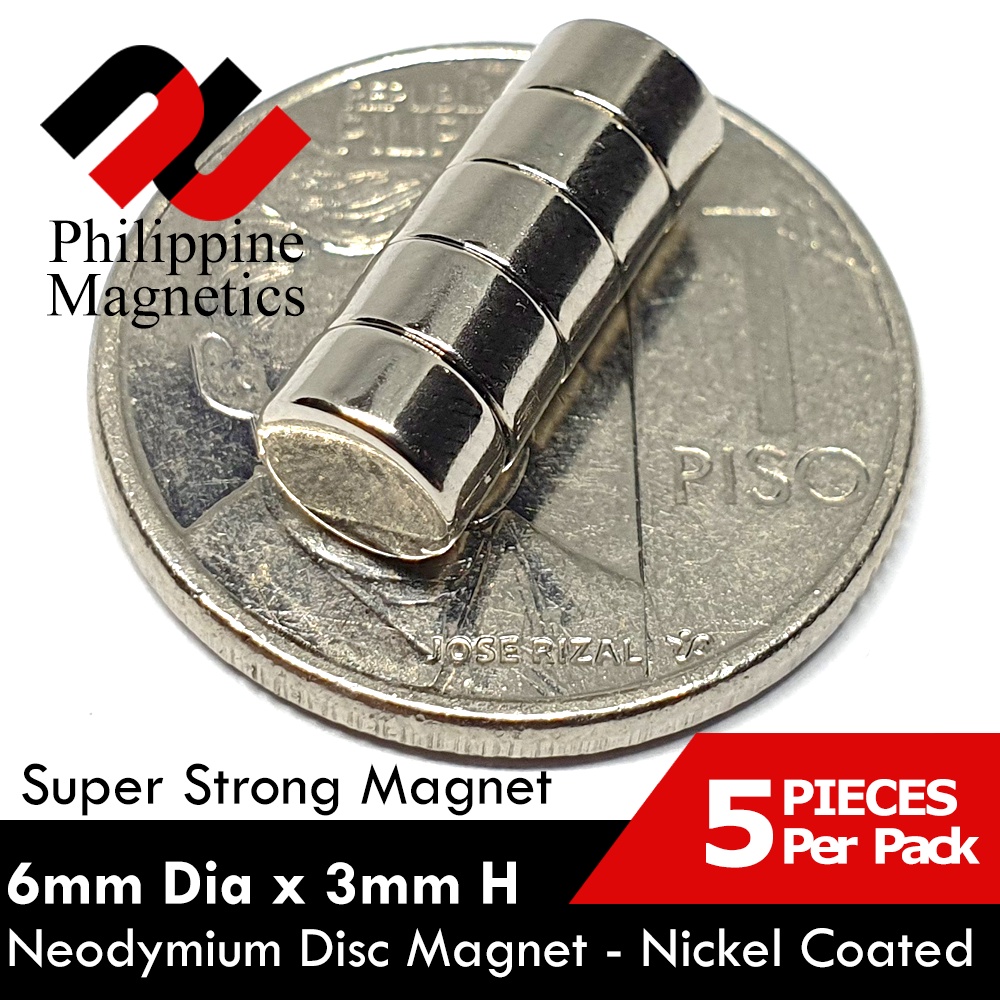 6MM DIAMETER x 3MM TH ( 1MM, 1.5MM, 2MM, 10mm TH ) Strong Neodymium ...