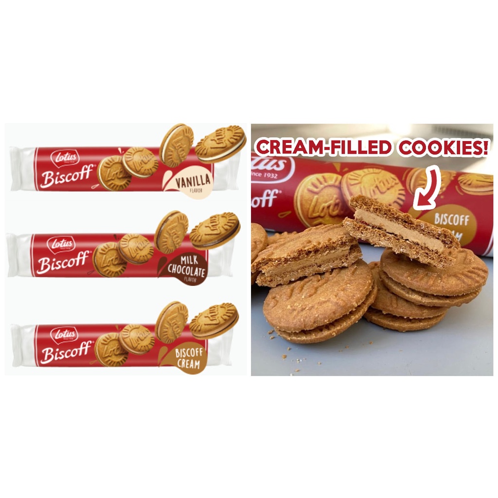 Lotus Biscoff Sandwich Cookie Cream / vanilla / milk chocolate 150g ...