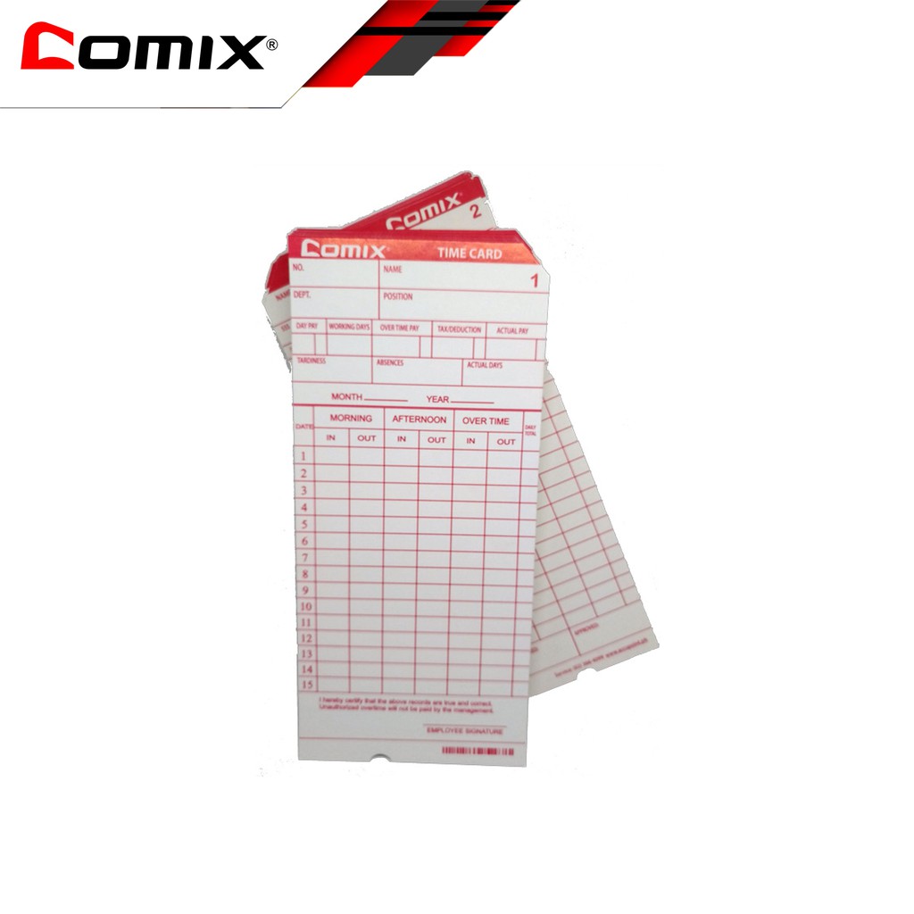 Comix Time Card For Time Recorder | Shopee Philippines