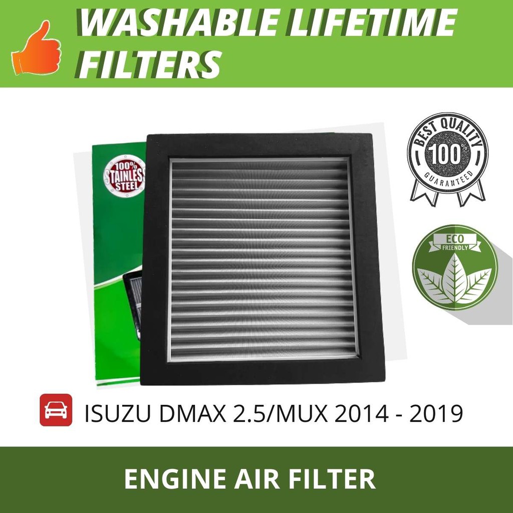ISUZU DMAX 2.5 MUX 2014 - 2019 washable air filter | Shopee Philippines