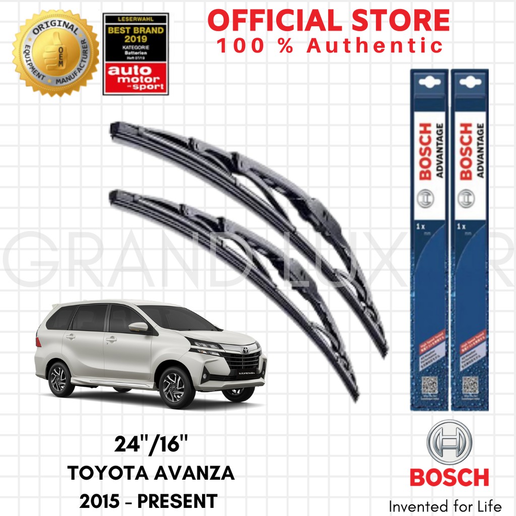 Bosch Advantage Wiper Blade Set for Toyota Avanza 2015 - Present (24 ...