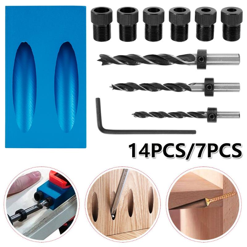 14pcs 15 Degree Pocket Hole Screw Jig Woodworking Angle Drilling Guide ...