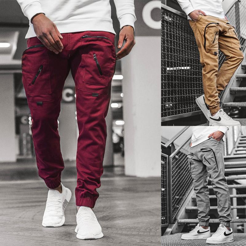 Men Jogger Pants Spring Summer Autumn Casual Cotton Slim Stretch Long ...