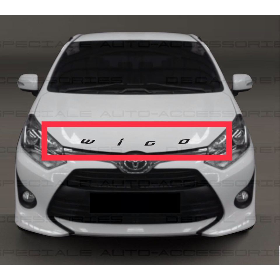 Toyota Wigo Stunning Black Matte Hood Emblem Acrylic DIY car 3D Wording ...