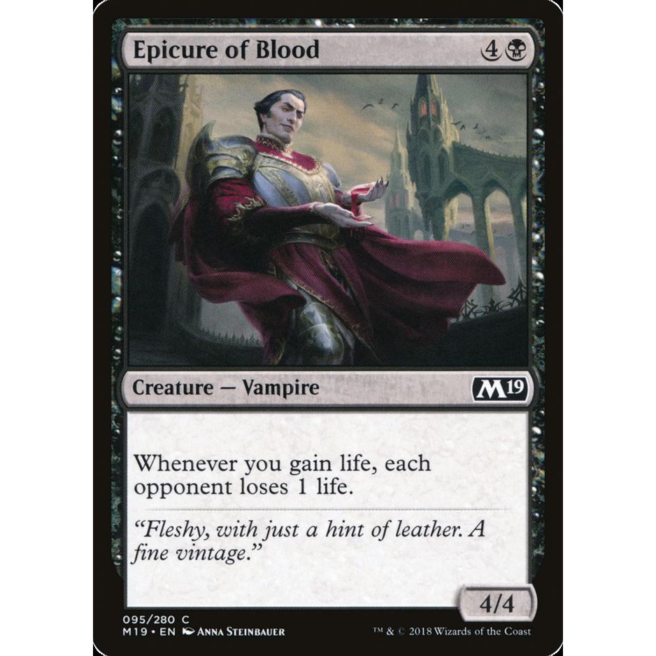 Magic the Gathering : Epicure of Blood - M19 - MTG Black Vampire ...
