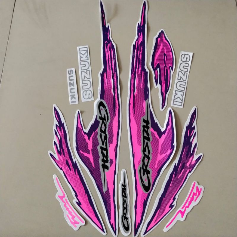Suzuki crystal tune pink Striping Best Quality Motorcycle Sticker ...