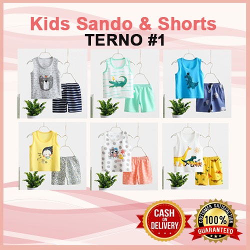 Kid's Sando Short Terno Daily House OOTD Indoor Outdoor Clothes for ...