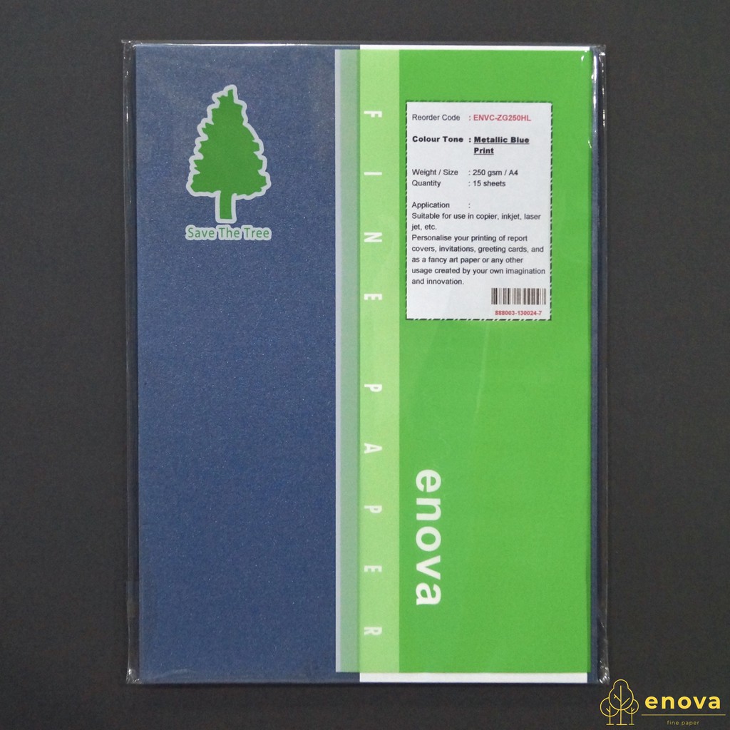 Fancy Art Paper ENOVA | Metallic Blue Print | A4 250GSM (Metallic ...