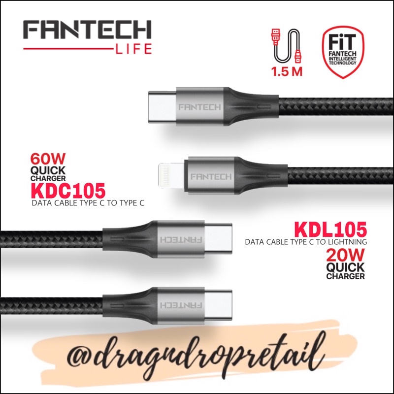 FANTECH K105 Type C TO Type C / Lighting Quick Charging High Speed USB ...