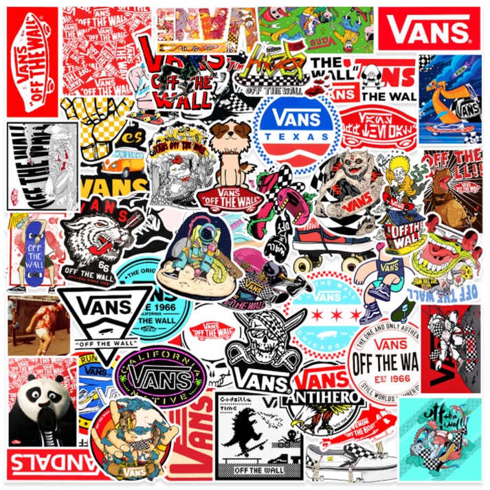 Sticker Die Cut VANS Famous logo DIY Waterproof 50 Pcs Stickers Hand ...