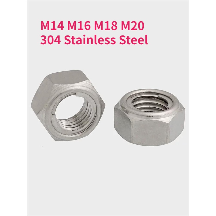 M14 M16 M18 M20 304 Stainless Steel All Metal Insert Hex Hexagon Self ...