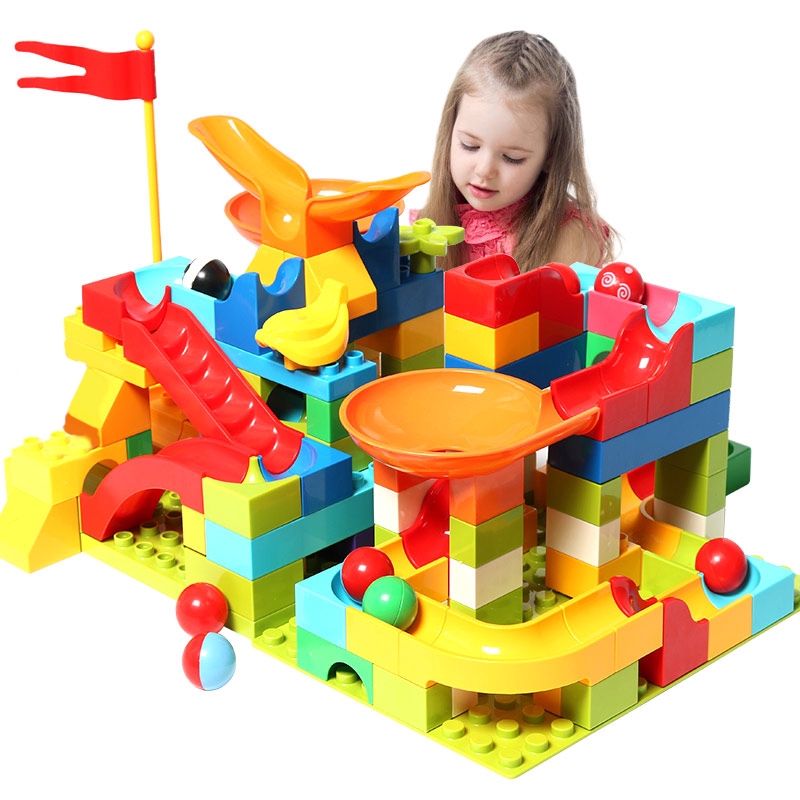 KACUU Big Size Building Blocks Maze Race Marble Run Accessories DIY ...