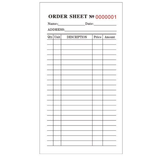 ORDER SHEET Long Size（Triplicate or duplicate）carbon paper | Shopee ...